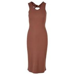 Shirtkleid Urban Classics "Urban Classics Damen Ladies Midi Sleeveless Rib Dress", Damen, Gr. 4XL, US-Gr&ouml;&szlig;en, terracotta, 75% Polyester, 20% Viskose, 5% Elasthan, unifarben, slim fit, Kleider Shirtkleid