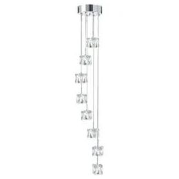 Searchlight H&auml;ngeleuchte "Ice Cube 8Lt Multi-Drop Pendant - Chrome Metal & Glass", chrom und klar, 8, &Oslash; 20cm H: 150cm, 1 Stk., Leuchten, H&auml;ngeleuchte