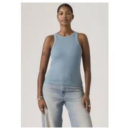 Levi's Tanktop LEVI'S "ESSENTIAL RACER TANK", Damen, Gr. L (40), garment dye fa191913 provincial blau rib, Jersey, Obermaterial: 95% Baumwolle, 5% Elasthan, slim fit normal, Rundhals, Tops Tanktop, Slim Fit