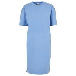 Shirtkleid Urban Classics "Urban Classics Damen Ladies Organic Oversized Slit Tee Dress", Damen, Gr. M, US-Gr&ouml;&szlig;en, horizonblau, 100% Baumwolle, unifarben, oversize, Rundhals, Kleider Shirtkleid