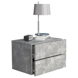 Nachttisch Vcm "Holz Wandschublade Wand H&auml;nge Nachttisch Usal L45", grau (beton, grau), B:45cm T:32cm, Sideboards, Nachttisch