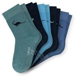 Kurzsocken Schiesser "Socken Legwear Kids 5er Pack", M&auml;dchen, Gr. 23-26, blau (blau, mix), Obermaterial: 75% Baumwolle CO. 24% Polyamid PA. 1% Elasthan EL., Socken