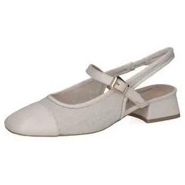 Slingpumps Caprice "Caprice Pumps Leder/Textil", Damen, Gr. 37,5, vanilla, Leder, Textil, Schuhe Slingpumps