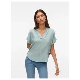V&eacute;ro Moda Shirtbluse VERO MODA "VMBEAUTY SS TOP GA NOOS", Damen, Gr. M, gray mist, Web, Obermaterial: 100% Viskose, unifarben, normal, V-Ausschnitt, Blusen, Viskose, regular fit