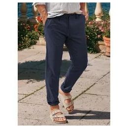 Chinohose Lerros "Leichte Chino mit G&uuml;rtelschlaufen, Baumwollmix", Herren, Gr. 32, L&auml;nge 32, blau night, 80% Baumwolle, 20% Leinen, Hosen Chinohose