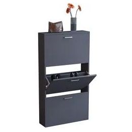 Schuhschrank Vcm "Holz Regal Schuhschrank Schuhkipper Sulos M", schwarz (anthrazit), B:59cm T:17cm, Obermaterial: 100% Holz Wood., Schr&auml;nke, Schuhschrank