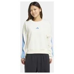 Sweatshirt Adidas SPORTSWEAR "ESSENTIALS 3-STREIFEN FRENCH TERRY", Damen, Gr. XXL, sanftes wei&szlig;, ray blau, Obermaterial: 55% Baumwolle, 36% Polyester, 9% Viskose, normal, Rundhals, angesetztes B&uuml;ndchen, Sweatshirts Sweatshirt