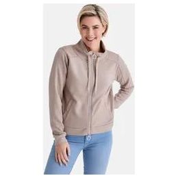 Sweatjacke STOOKER WOMEN "JARA Basic Stretch Sweatjacke", Damen, Gr. 48/50, string, angeraute Sweatware, 55% Polyester, 40% Viskose, 5% Elasthan, regular fit, ohne Ausschnitt, Sweatjacken Sweatjacke, Sweatjacke Regular Fit Moderner Casual-Look f&uuml;r Damen
