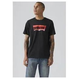 Levi's T-Shirt LEVI'S "Batwing Logo Tee", Damen, Gr. XXL, coastal filled bw 2 jet schwarz, Jersey, Obermaterial: 100% Baumwolle, normal normal, Rundhals, Shirts T-Shirt, mit Logo-Front-Print