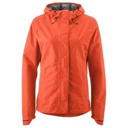 Fahrradjacke Gonso "SAVE JACKET ESSENTIAL W", Damen, Gr. 50, rot (hellrot), 100% Polyester, Rundhals, Jacken Fahrradjacke, Damen Regenjacke wind- und wasserdicht, Radjacke mit Kapuze