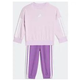 Trainingsanzug Adidas SPORTSWEAR "ESSENTIALS KIDS", M&auml;dchen, Gr. 80, ice lavender, wei&szlig;, Obermaterial: 70% Baumwolle, 30% Polyester, Sportanz&uuml;ge Trainingsanzug