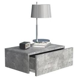 Nachttisch Vcm "Holz Wandschublade Wand H&auml;nge Nachttisch Usal M45", grau (beton, grau), B:45cm T:30cm, Sideboards, Nachttisch