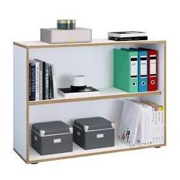 B&uuml;cherregal Vcm "Holz B&uuml;ro Regal B&uuml;cher Ordner Aktenregal Salia 2f", wei&szlig;, B:100cm T:33cm, Regale, B&uuml;cherregal