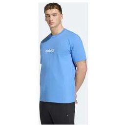T-Shirt Adidas SPORTSWEAR "ESSENTIALS LINEAR SINGLE JERSEY", Herren, Gr. XXL, ray blau, sanftes wei&szlig;, Obermaterial: 100% Baumwolle, normal, Rundhals, Shirts T-Shirt, &uuml;berschnittene Schultern, Kurzarmdesign, aus Baumwolljersey