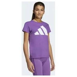 T-Shirt Adidas SPORTSWEAR "ESSENTIALS KIDS", M&auml;dchen, Gr. 152, active lila, wei&szlig;, Obermaterial: 100% Baumwolle, Rundhals, Shirts T-Shirt, f&uuml;r Kinder, mit Rundhalsausschnitt, aus Baumwolle, atmungsaktiv