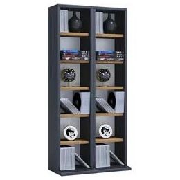 Media-Regal Vcm "Holz CD DVD Stand Regal Schrank St&auml;nder Milano", braun (anthrazit, honig, eiche), B:42cm T:20cm, Regale
