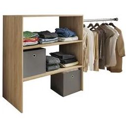 Kleiderschrank Vcm "Offener Kleiderschrank Dachschr&auml;gen Regal Dacho ll", braun (sonoma, eiche), B:90cm T:50cm, Obermaterial: 100% Holz Wood., Schr&auml;nke, Kleiderschrank