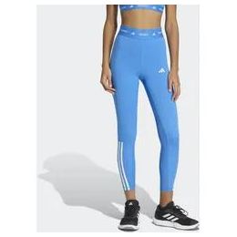 Trainingstights Adidas PERFORMANCE "TECHFIT 3-STREIFEN 7/8-LEGGINGS", Damen, Gr. S, N-Gr, ray blau, normal, gr., Obermaterial: 73% Polyester, 27% Elasthan, 7/8-L&auml;nge, Hosen