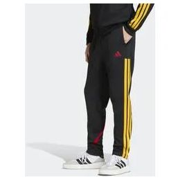 Sporthose Adidas SPORTSWEAR "HOUSE OF TIRO COLORS OF, HOHER BUND, WEITES BEIN", M&auml;dchen, Gr. 140, N-Gr, schwarz, collegiate gold, power rot,, Obermaterial: 100% Polyester, Hosen Sporthose