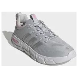 Walkingschuh Adidas SPORTSWEAR "CLOUDFOAM FLEX ELASTIC LACES", Damen, Gr. 42,5, lgh solid grau, matte silber, clear pink, Textil, Schuhe Walkingschuh