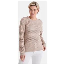 Strickpullover STOOKER WOMEN "LULU Knitted Shirt Strickpullover", Damen, Gr. 36/38, sand meliert, Strick, 50% Polyacryl, 50% Baumwolle, regular fit, Rundhals, Pullover Strickpullover, Strick-Pullover Rundhals f&uuml;r Damen
