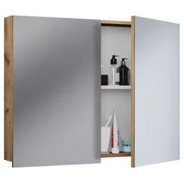 Badspiegel Vcm "Spiegelschrank Spiegel Badezimmer Badinos 60x80 cm", braun (honig, eiche), B:80cm T:12cm, Spiegel, Badspiegel