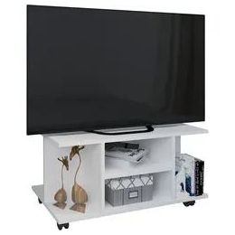 Wohnzimmertisch Vcm "Holz TV Lowboard Fernsehregal Rollen Findalo", wei&szlig;, B:80cm T:40cm, Sideboards, TVRack