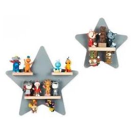 Wandregal BOARTI "Regal Holz Stern Kinder Toniebox Tonies Figuren", grau, B:33cm T:5cm, Regale, Wandregal