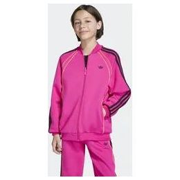 Trainingsjacke Adidas ORIGINALS "ORIGINALS, LOCKER GESCHNITTEN", M&auml;dchen, Gr. 128, real magenta, Obermaterial: 65% Polyester, 35% Baumwolle, normal, Jacken Trainingsjacke