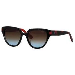 Sonnenbrille MINI EYEWEAR "Modell 746024", Damen, rot, schwarz, gemustert, leicht gl&auml;nzend, Sonnenbrillen Sonnenbrille, Form Panto, Logoschriftzug auf B&uuml;gel, Kunststofffassung