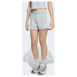 Shorts Adidas SPORTSWEAR "JG 3S FT SH 280", M&auml;dchen, Gr. 164, N-Gr, wonder sage, wei&szlig;,, Obermaterial: 55% Baumwolle, 36% Polyester, 9% Viskose, Hosen Shorts, f&uuml;r Kinder und Teens, sportlicher Look mit 3-Streifen