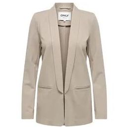 Kurzblazer Only "ONLPOPTRASH-ELLY LIFE L/S BLAZER TLR", Damen, Gr. 34, pure cashmere, Milano Rib, Obermaterial: 63% Viskose, 32% Nylon, 5% Elasthan, unifarben, regular fit normal, tiefer V-Ausschnitt, Blazer Kurzblazer, Viskosemischung, regular fit