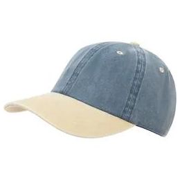 MAN'S WORLD Baseball Cap MAN'S WORLD, Herren, jeanblau, beige, Web, Baumwolle, kontrastfarbene Details, used, Caps, mit verstellbarem Riem im trendigen Use-Look - NEW