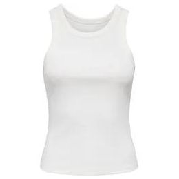 Tanktop Only "ONLVAL 2-WAY TANK TOP JRS NOOS", Damen, Gr. M, cloud dancer, Jersey, Obermaterial: 95% Baumwolle, 5% Elasthan, unifarben, normal, Rundhals, Tops Tanktop, Baumwollmischung, Rundhals