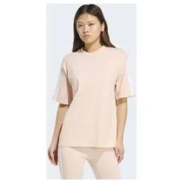 T-Shirt Adidas SPORTSWEAR "ESSENTIALS 3-STREIFEN BOYFRIEND", Damen, Gr. XXL, blush pink, wei&szlig;, Obermaterial: 100% Baumwolle, normal, Rundhals, Shirts T-Shirt, lockere Passform, Kurzarmdesign, sportlicher Stil, aus Baumwolle