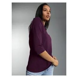 T-Shirt TRIGEMA "TRIGEMA Langarmshirs aus Biobaumwolle", Damen, Gr. S, aubergine, Single Jersey, 100% Baumwolle (Bio-Baumwolle kbA), Basic, lang, ohne Ausschnitt, Shirts T-Shirt