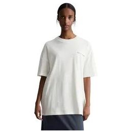 Marc O'Polo T-Shirt MARC O'POLO DENIM "aus Heavy Jersey", Damen, Gr. M, silky wei&szlig;, Obermaterial: 100% Baumwolle, unifarben, Basic, oversize, Rundhals, Shirts T-Shirt