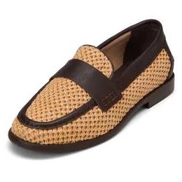 Marc O'Polo Loafer MARC O'POLO "aus luftigem Raffiabast mit Leder", Herren, Gr. 37, burnt coffee, Obermaterial: 80% Polyester, 20% Leder (Rind), unifarben, Schuhe Loafer