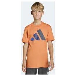 T-Shirt Adidas SPORTSWEAR "ESSENTIALS KIDS", Jungen, Gr. 140, dusky orange, royal blau, dunkelblau, aurora ink, Obermaterial: 100% Baumwolle, normal, Rundhals, Shirts T-Shirt, f&uuml;r Kinder und Teens, mit Rundhalsausschnitt, aus 100 % Baumwolle
