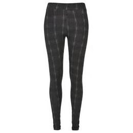 Leggings Urban Classics "Urban Classics Damen Ladies Soft AOP Leggings", Damen, Gr. XS, US-Gr&ouml;&szlig;en, schwarzcheck, 85% Polyester, 15% Elasthan, skinny fit, Hosen Leggings