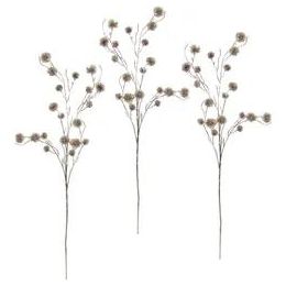 Kunstblume I.GE.A. "Distel", rosa, B:18cm H:100cm L:6cm, Obermaterial: 100% Kunststoff, Kunstpflanzen, K&uuml;nstlicher Mini Distelzweig, gold Metallic, 3er Set