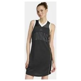 Shirtkleid Adidas SPORTSWEAR "STADIUM MESH DRESS", Damen, Gr. M, N-Gr, schwarz, crystal linen, sanftes wei&szlig;, Obermaterial: 100% Polyester, Kleider Shirtkleid