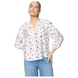 Schlupfbluse Zero "Damen mit Blumen", Damen, Gr. 40, cream, pink, Obermaterial: 11% Polyester, 89% Viskose, bedruckt, figurumspielend normal, V-Ausschnitt, B&uuml;ndchen, Blusen Schlupfbluse