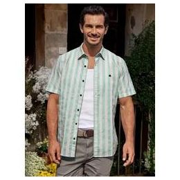 Kurzarmhemd Lerros "Gestreiftes Kurzarmhemd aus Baumwollmix", Herren, Gr. XXL, Normalgr&ouml;&szlig;en, mint water, 76% Baumwolle, 24% Polyester, Hemden