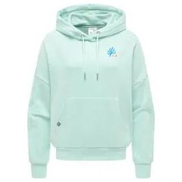 Kapuzenpullover Ragwear "Pirita PP", Damen, Gr. L (40), mint, Material: 70% Baumwolle, 30% Polyester, oversize h&uuml;ftbedeckend, hoch geschlossener Ausschnitt, &Auml;rmel ohne &Auml;rmelschlitz Rippb&uuml;ndchen, Pullover Kapuzenpullover, oversized Damen Hoodie mit Print-Akzenten