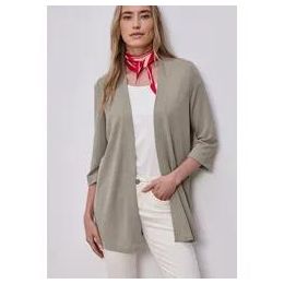Cardigan Street One, Damen, Gr. 38, timeless beige, Stoff, 60% Viskose, 40% Polyester, unifarben, normal normal, ohne Ausschnitt, B&uuml;ndchen, Strickjacken, mit Materialmix