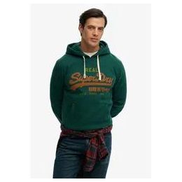 Kapuzensweatshirt Superdry "VL CLASSIC HOOD", Herren, Gr. XXL, varsity gr&uuml;n, angeraute Sweatware, Obermaterial: 100% Baumwolle, bedruckt, regular fit normal, Rundhals, Rippb&uuml;ndchen, Sweatshirts, mit klassischem Vintage-Logo Print