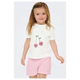 T-Shirt KIDS Only "KMGCANDY LIFE S/S PRINTED TEE JRS NOOS", M&auml;dchen, Gr. 116, cloud dancer print:cherries, Jersey, Obermaterial: 100% Baumwolle, unifarben, regular fit normal, Rundhals, Shirts T-Shirt