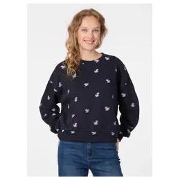 Sweatshirt Ragwear "WUSS SHELLS", Damen, Gr. L, navy, Sweatware, Obermaterial: 70% Baumwolle, 30% Polyester, bedruckt, normal, Rundhals, Sweatshirts Sweatshirt, Elastische Baumwollmischung und softem Finish mit Muschel-Print