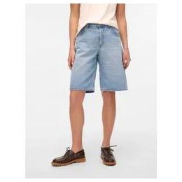 V&eacute;ro Moda Jeansshorts VERO MODA "VMRAILA MR DENIM JORTS NOOS", Damen, Gr. S, N-Gr, light blau denim, Denim/Jeans, Obermaterial: 100% Baumwolle, unifarben, loose fit kurz, Jeans Jeansshorts, Baumwolle, loose fit